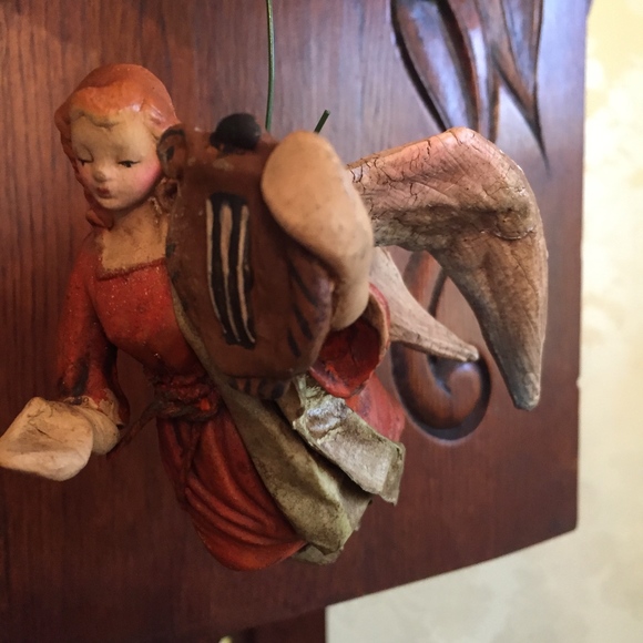 Holiday | Antique Paper Mache Cartapesta Angel With Harp | Poshmark